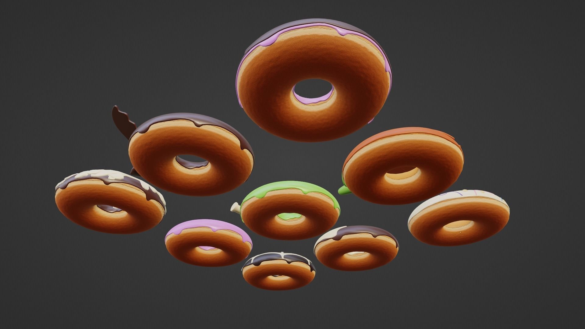 3D model Halloween Donuts VR / AR / low-poly | CGTrader