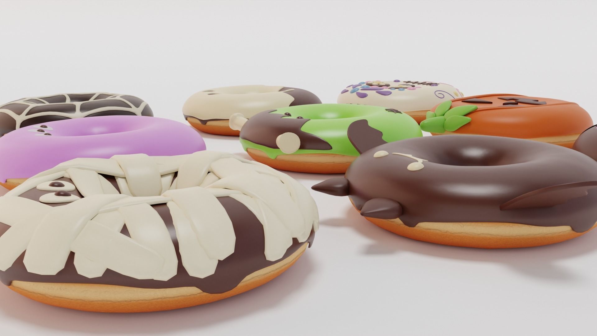3D model Halloween Donuts VR / AR / low-poly | CGTrader