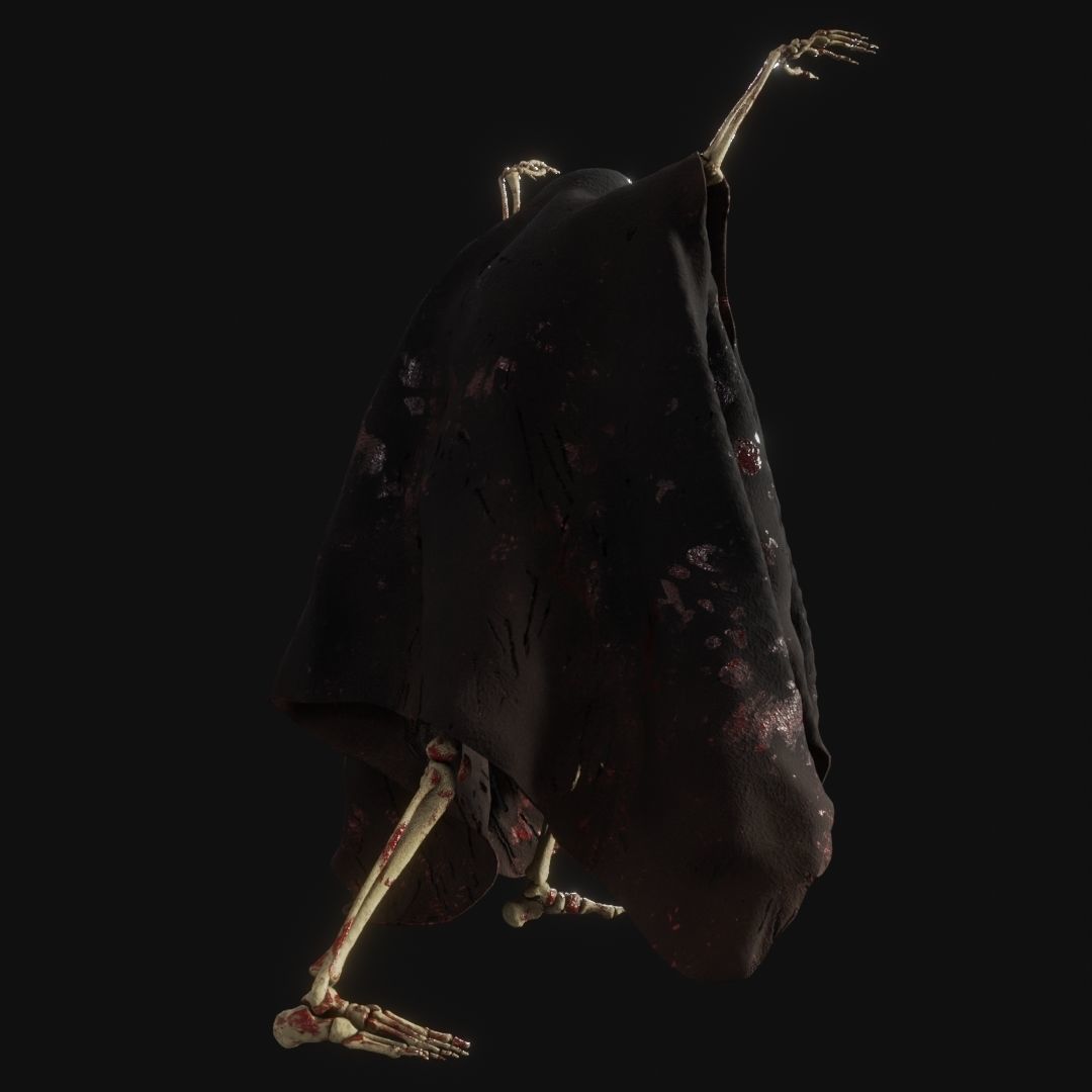 Halloween Skeleton bloody ghost pose 3D model | CGTrader