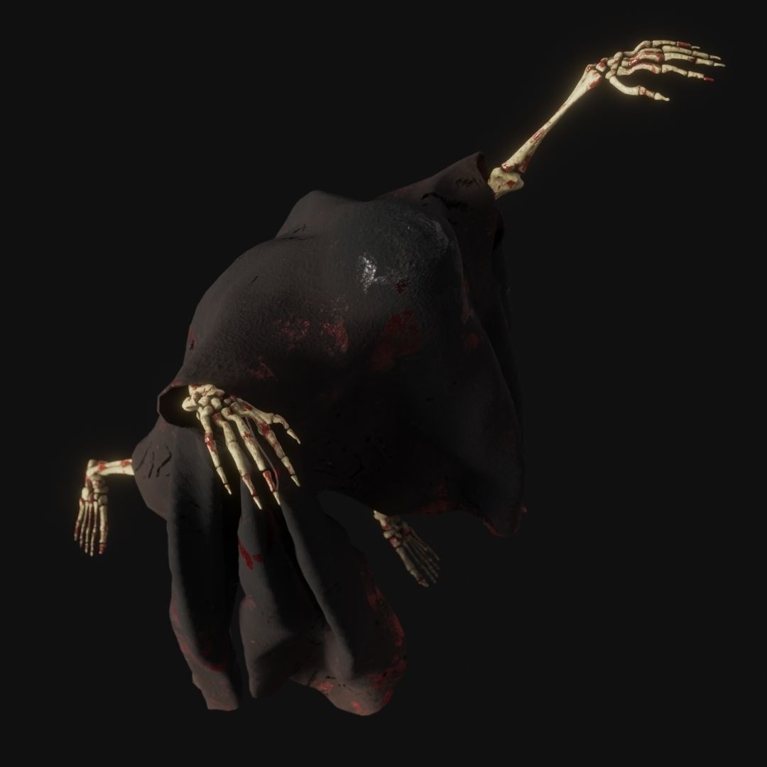 Halloween Skeleton bloody ghost pose 3D model | CGTrader
