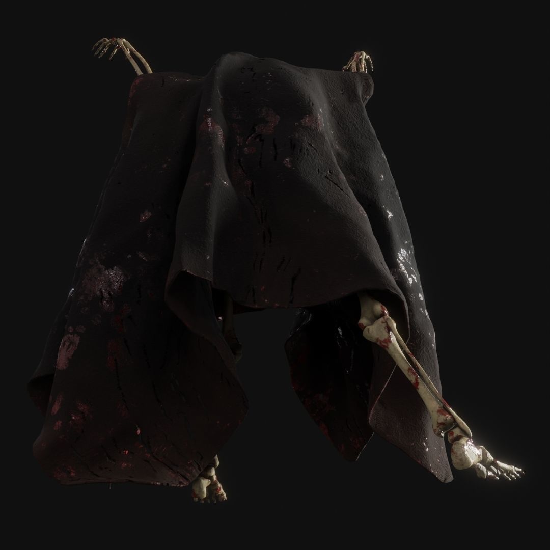 Halloween Skeleton bloody ghost pose 3D model | CGTrader