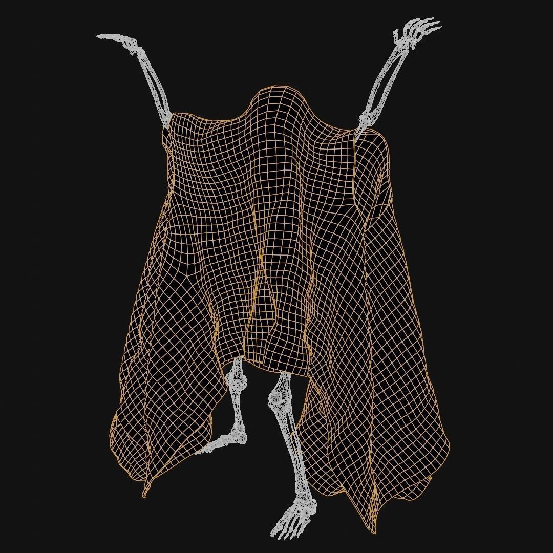 Halloween Skeleton bloody ghost pose 3D model | CGTrader