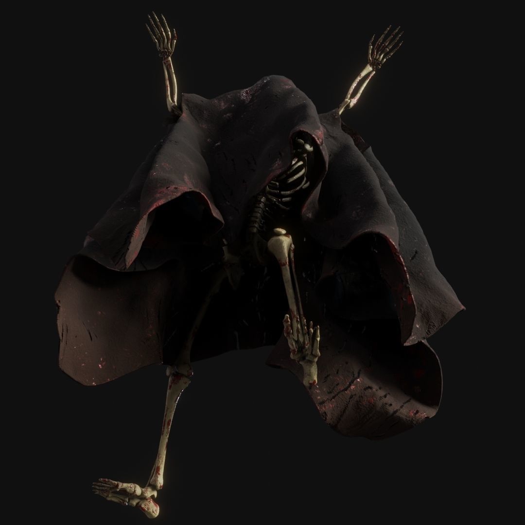 Halloween Skeleton bloody ghost pose 3D model | CGTrader