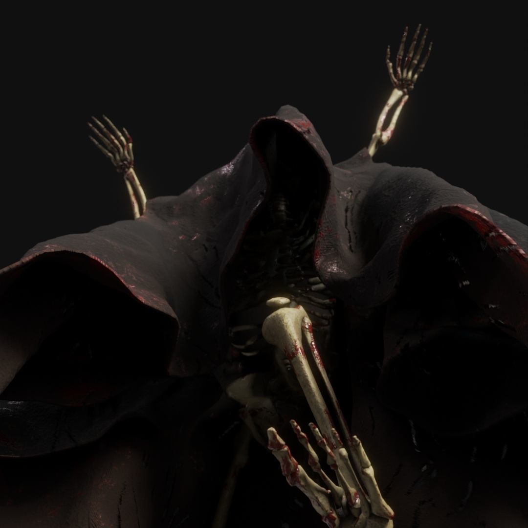 Halloween Skeleton bloody ghost pose 3D model | CGTrader