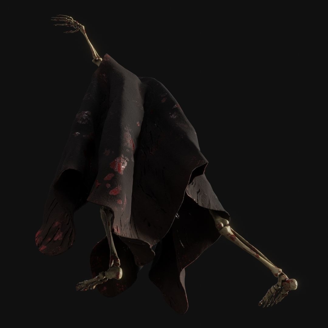 Halloween Skeleton bloody ghost pose 3D model | CGTrader