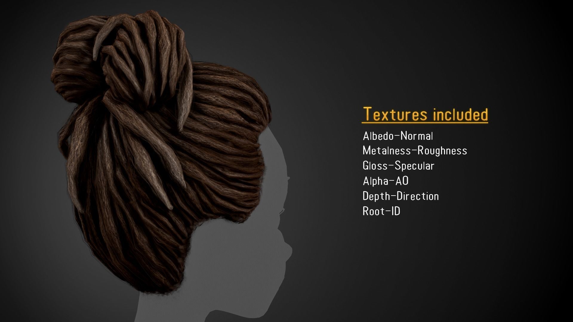 3D model Male Hair Cards Style 8 - Dreadlocks 1 VR / AR / low-poly ...