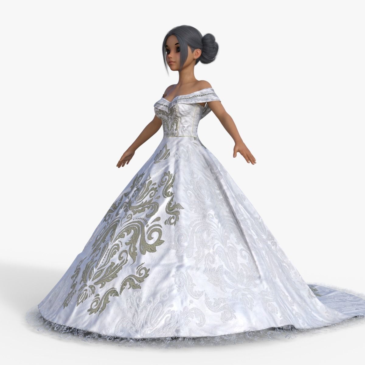 Cartoon Bride Rigged 3D model rigged | CGTrader