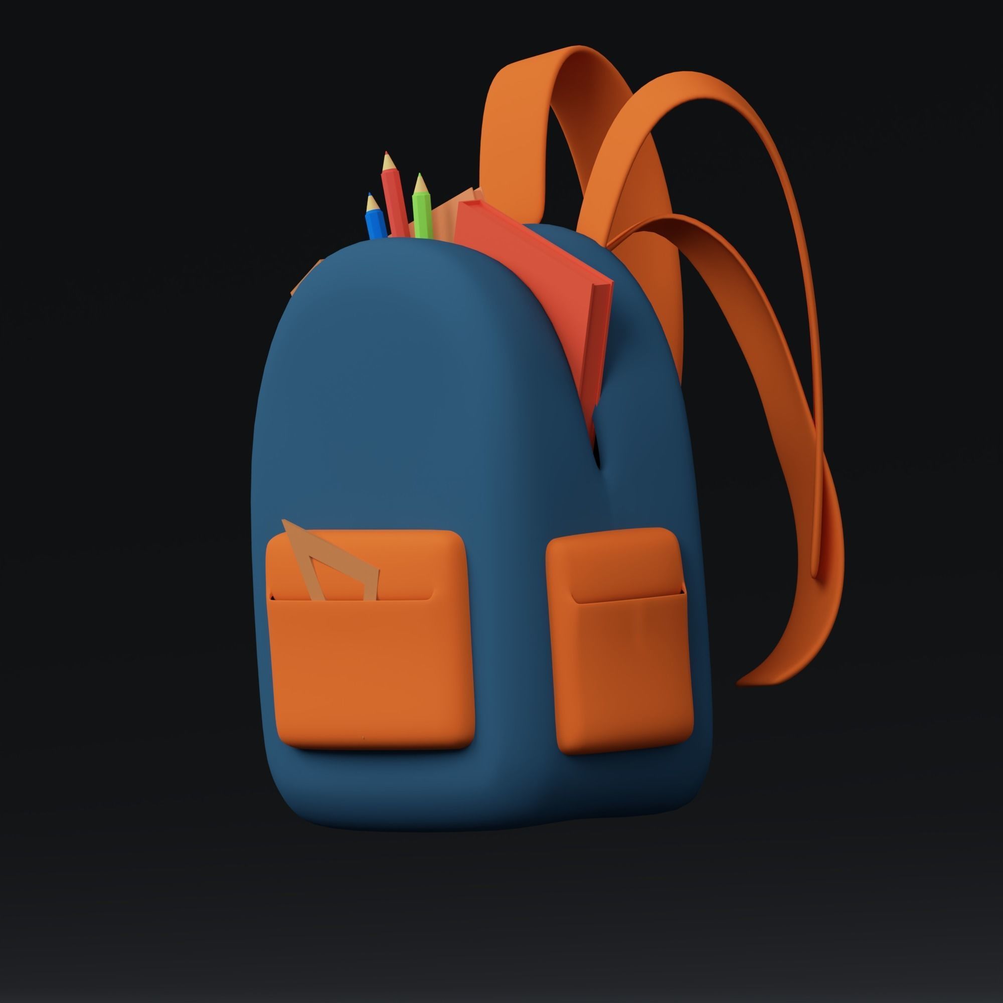 School Bag - stylized icon 3D model | CGTrader