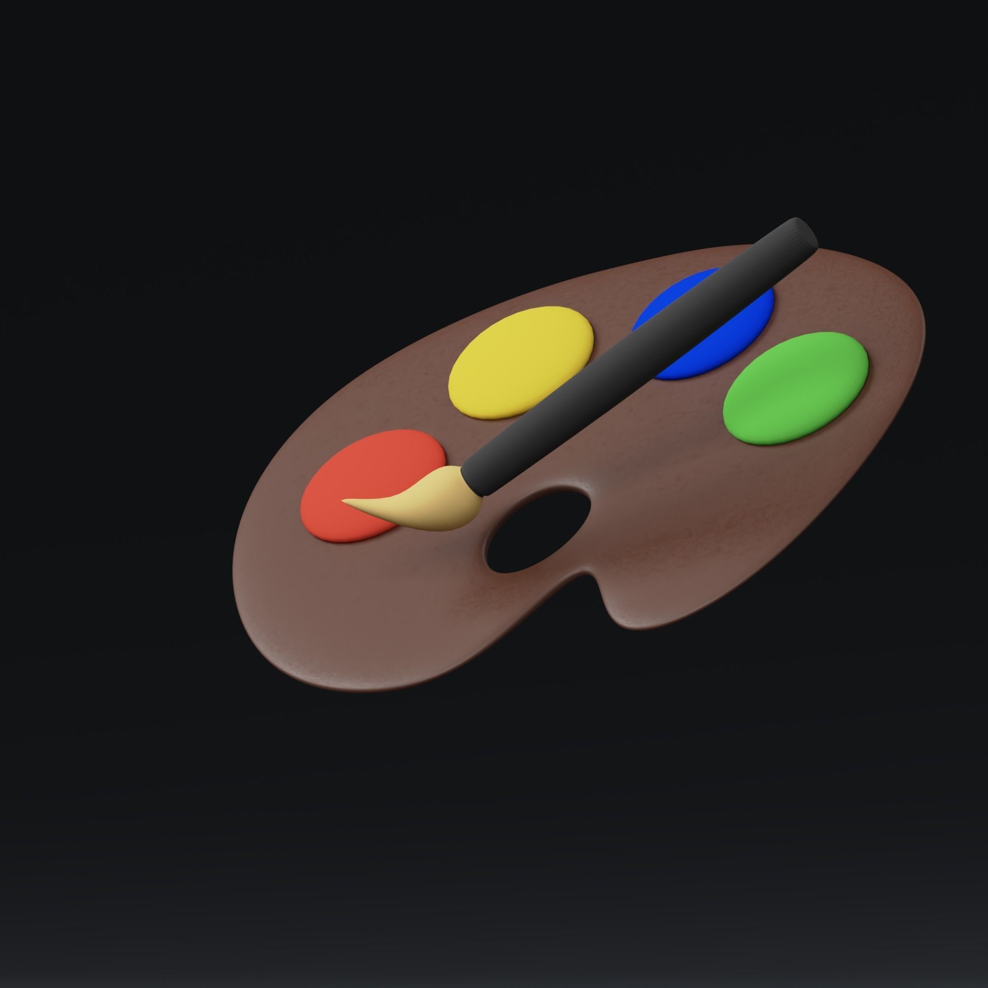 Palette - stylized icon 3D model | CGTrader