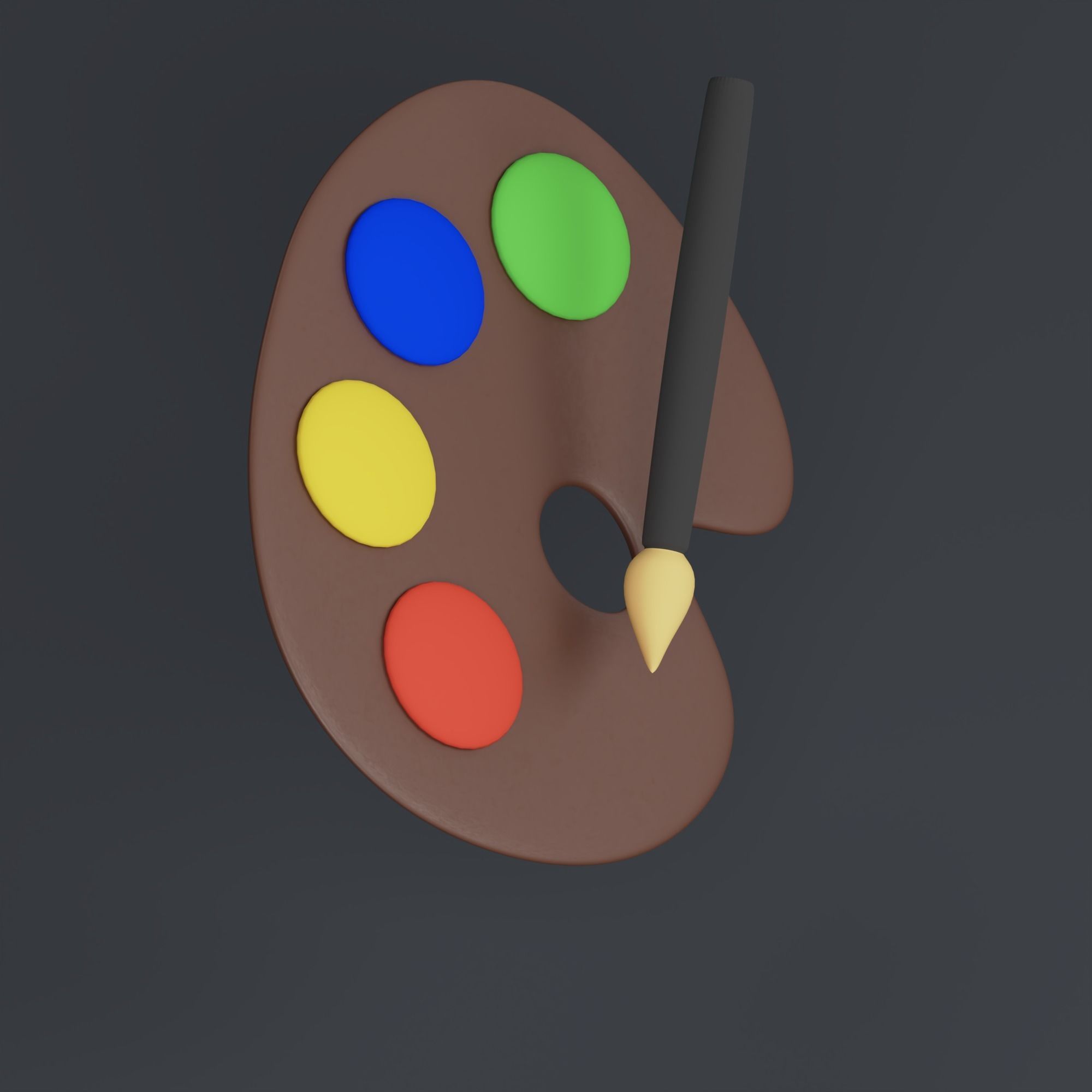 Palette - stylized icon 3D model | CGTrader