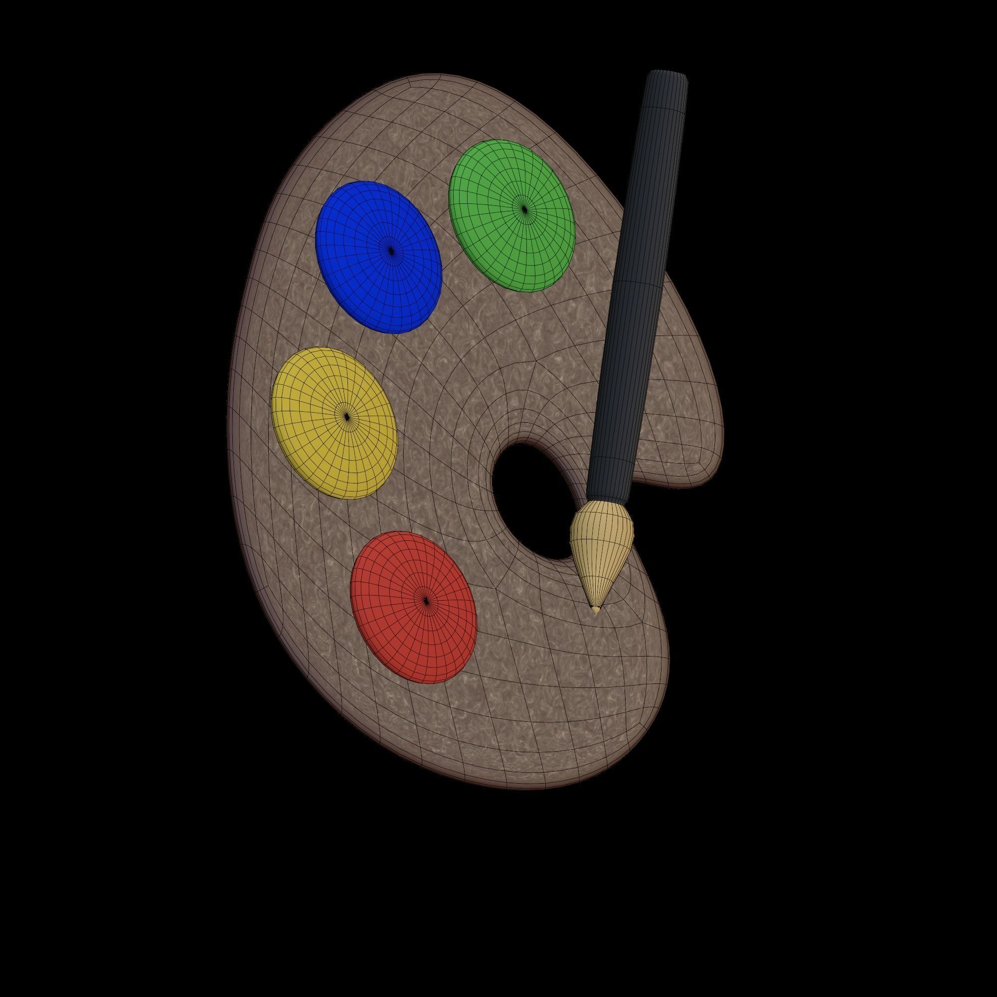 Palette - stylized icon 3D model | CGTrader