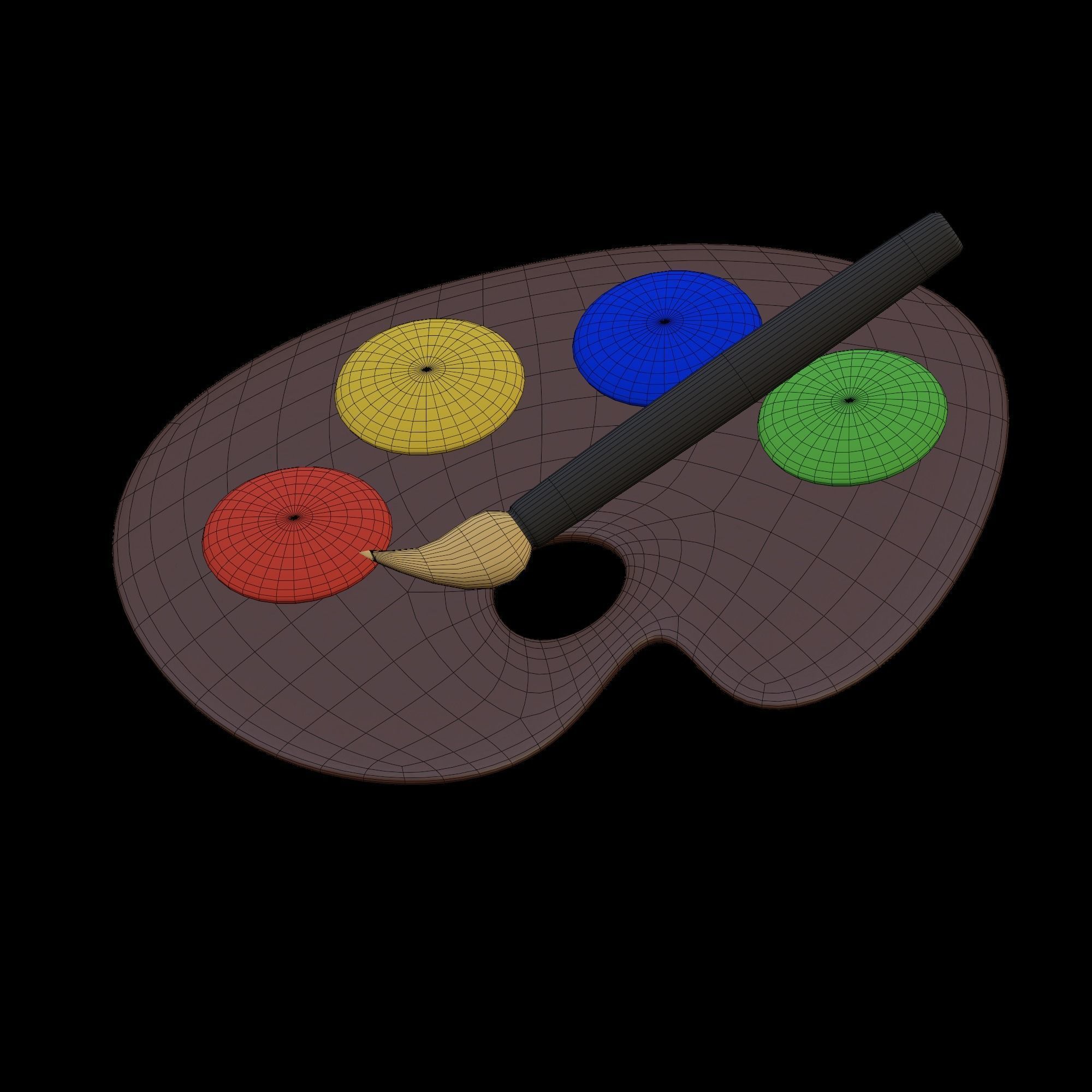 Palette - stylized icon 3D model | CGTrader