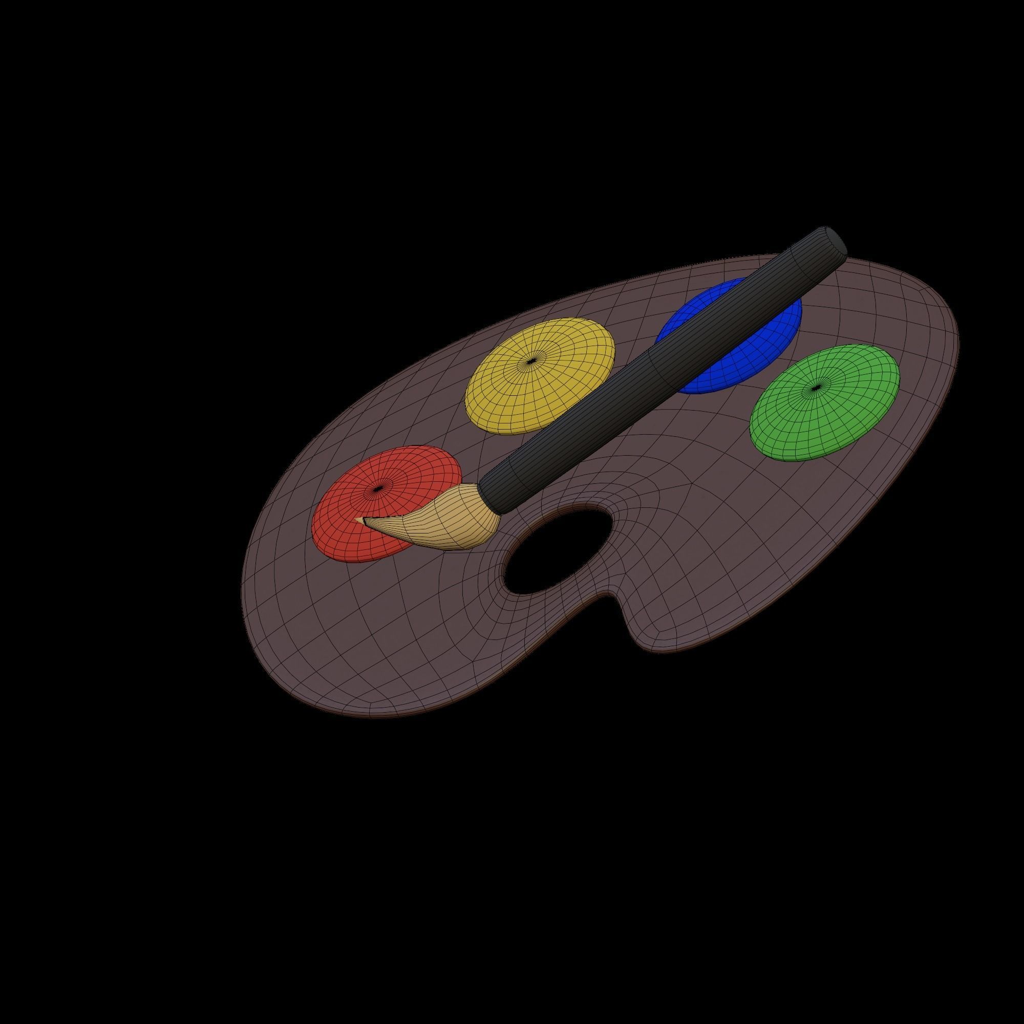 Palette - stylized icon 3D model | CGTrader