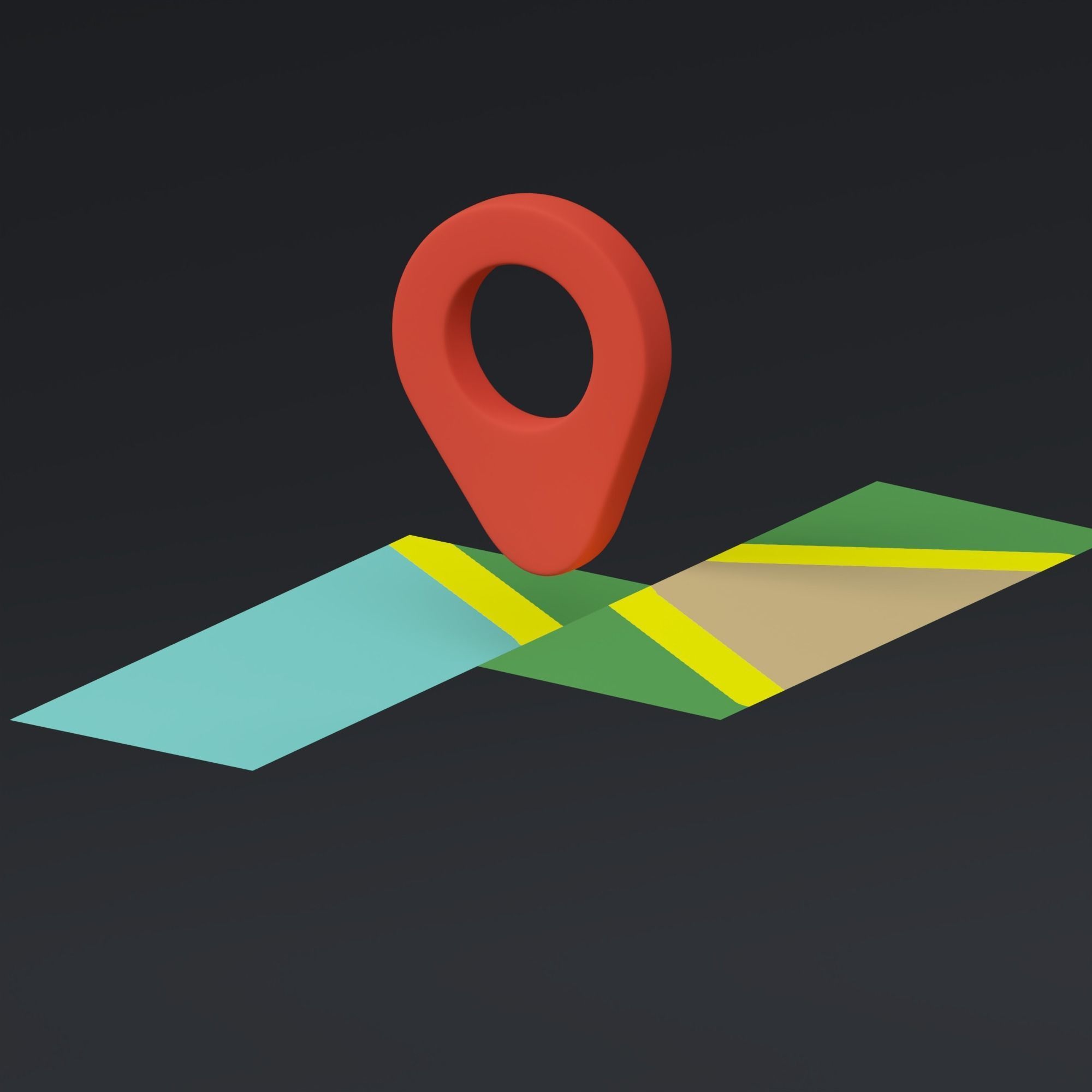 3D model Map - stylized icon VR / AR / low-poly | CGTrader