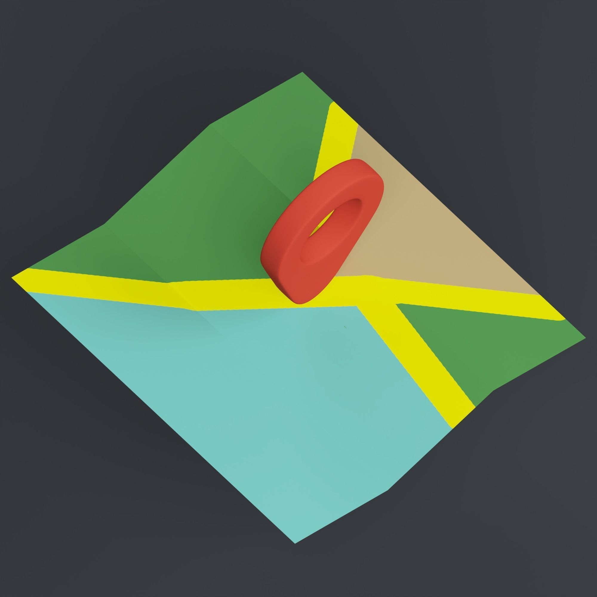 3D model Map - stylized icon VR / AR / low-poly | CGTrader