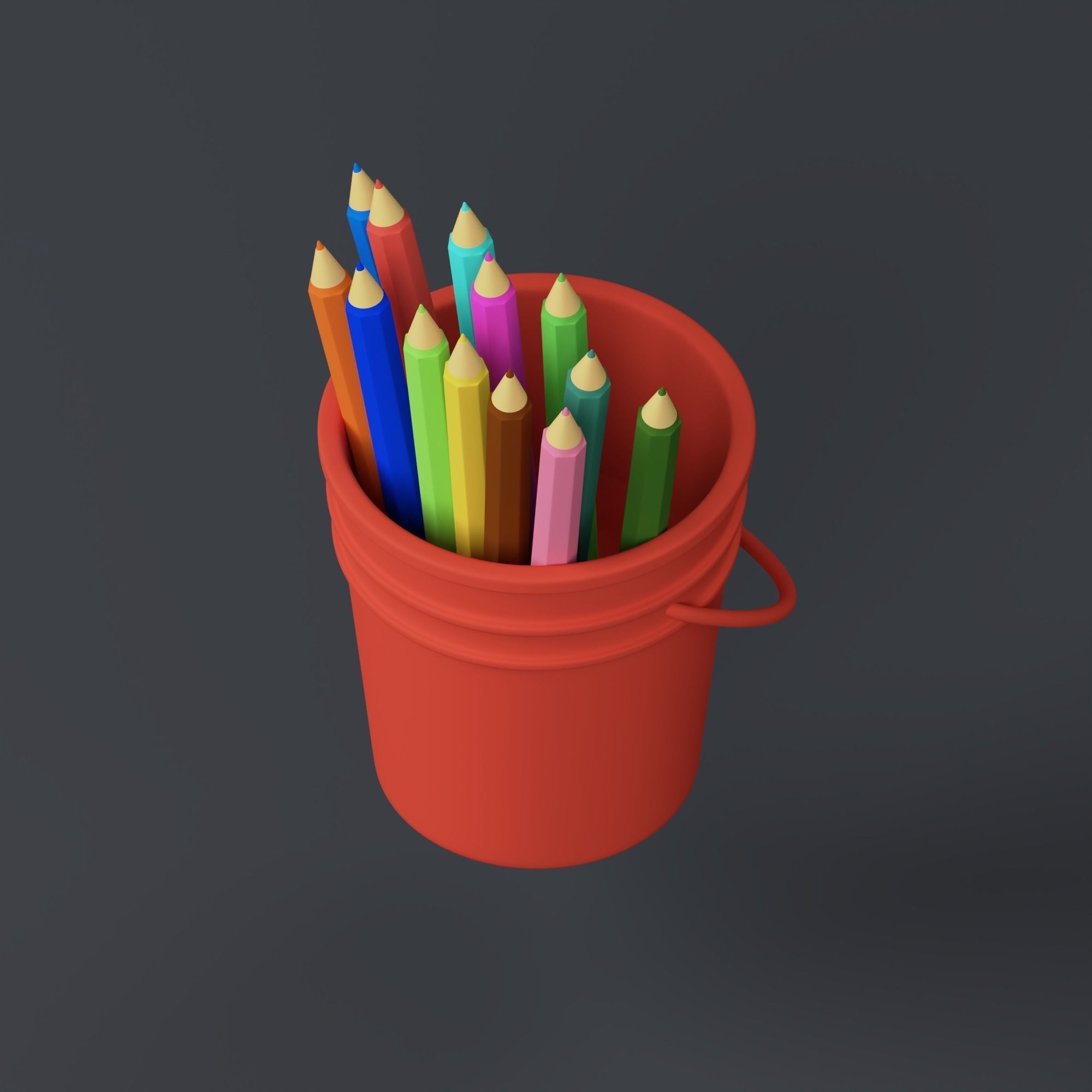 Bucket Pencil - stylized icon 3D model | CGTrader