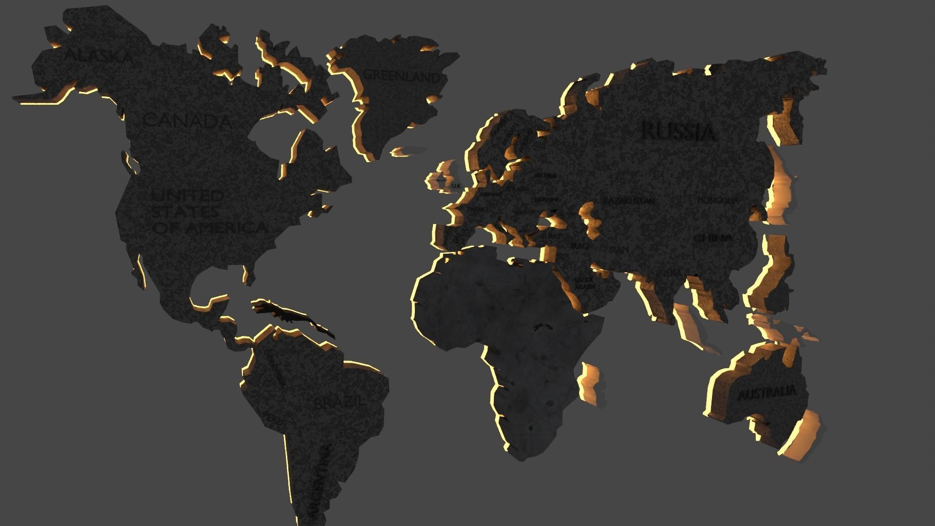 3D model World Map 3D Model VR / AR / low-poly | CGTrader