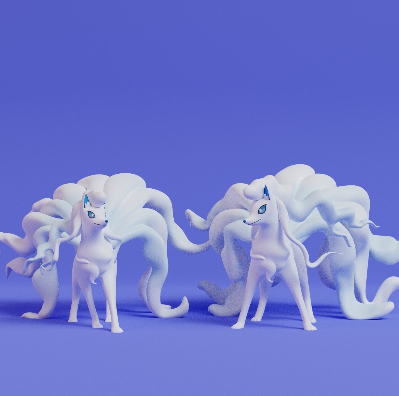 Pokemon Alolan Ninetales With 2 Poses 3d Model 3d Printable Cgtrader