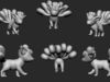 Pokemon - Vulpix and Ninetales both forms with 2 poses 3D model 3D ...