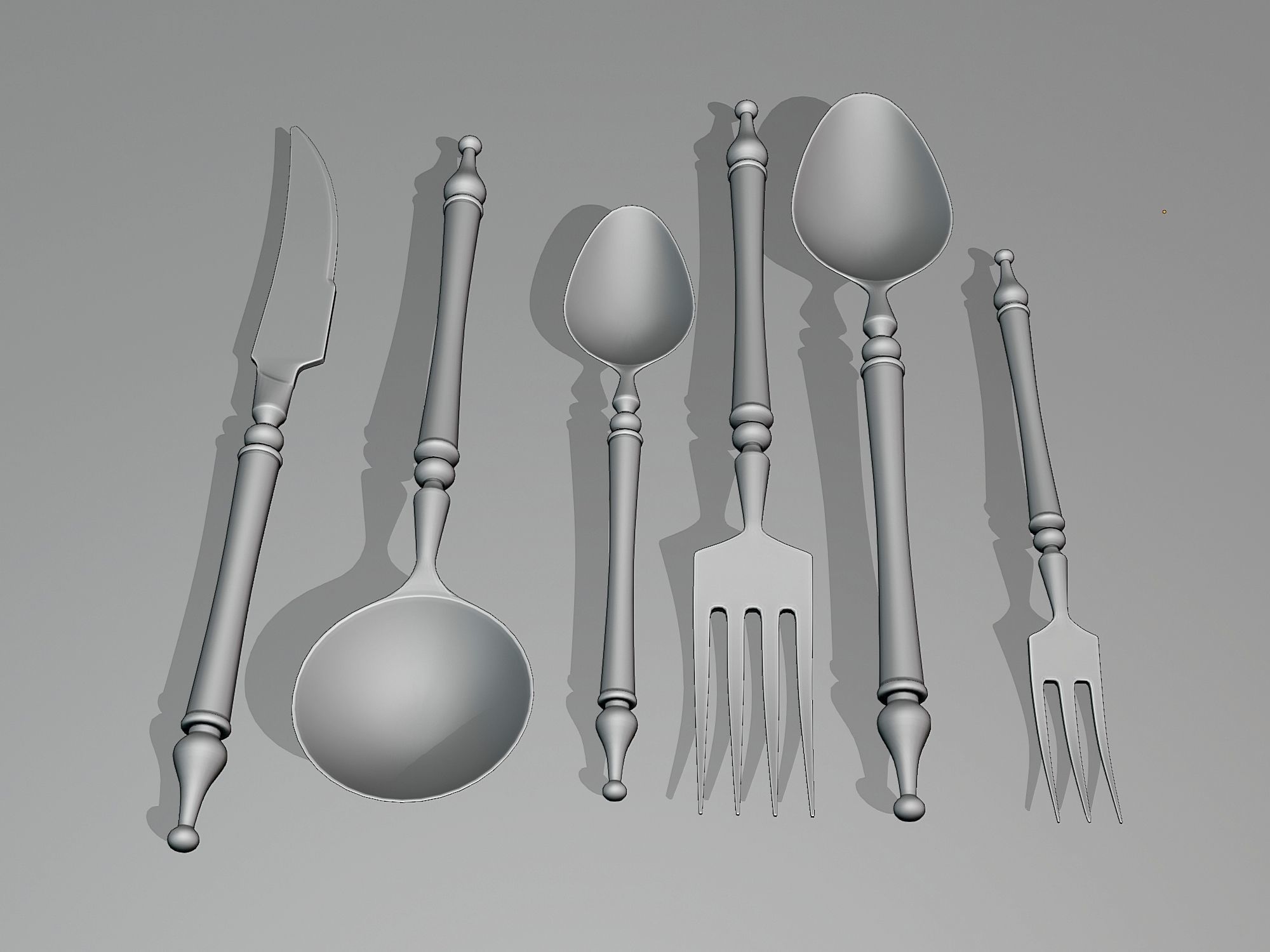 Modern reusable cutlery set 3D model | CGTrader