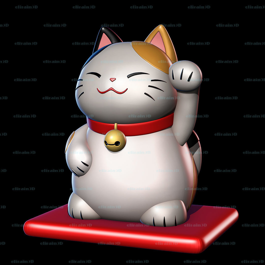 Lucky Cat - Maneki Neko 3D model 3D printable | CGTrader