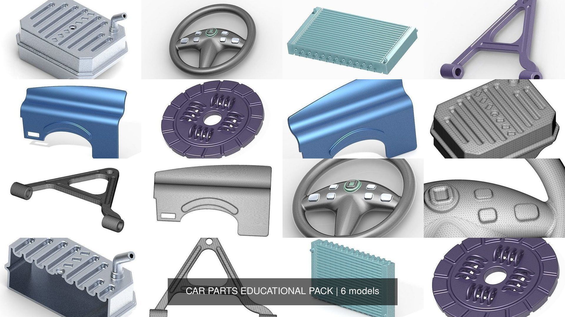 CAR PARTS EDUCATIONAL PACK 3D Model Collection 3D printable | CGTrader