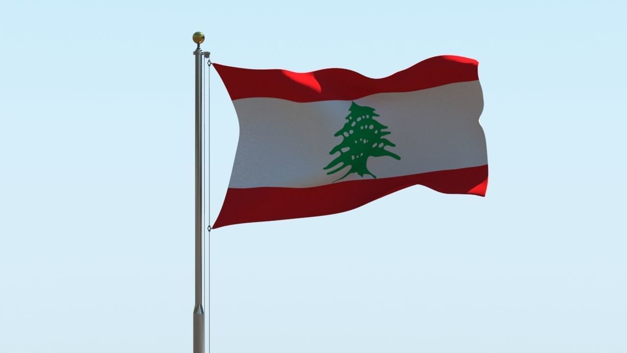 Animated Lebanon Flag 3D model animated | CGTrader