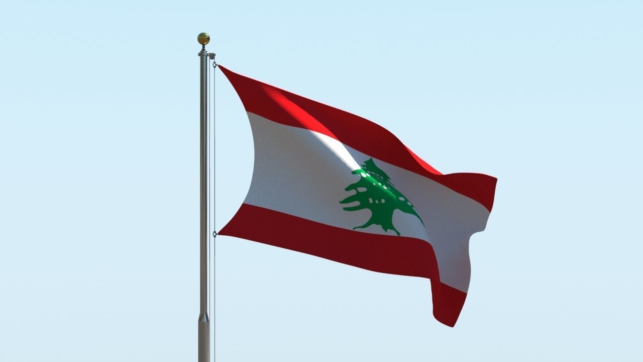 Animated Lebanon Flag 3D model animated | CGTrader