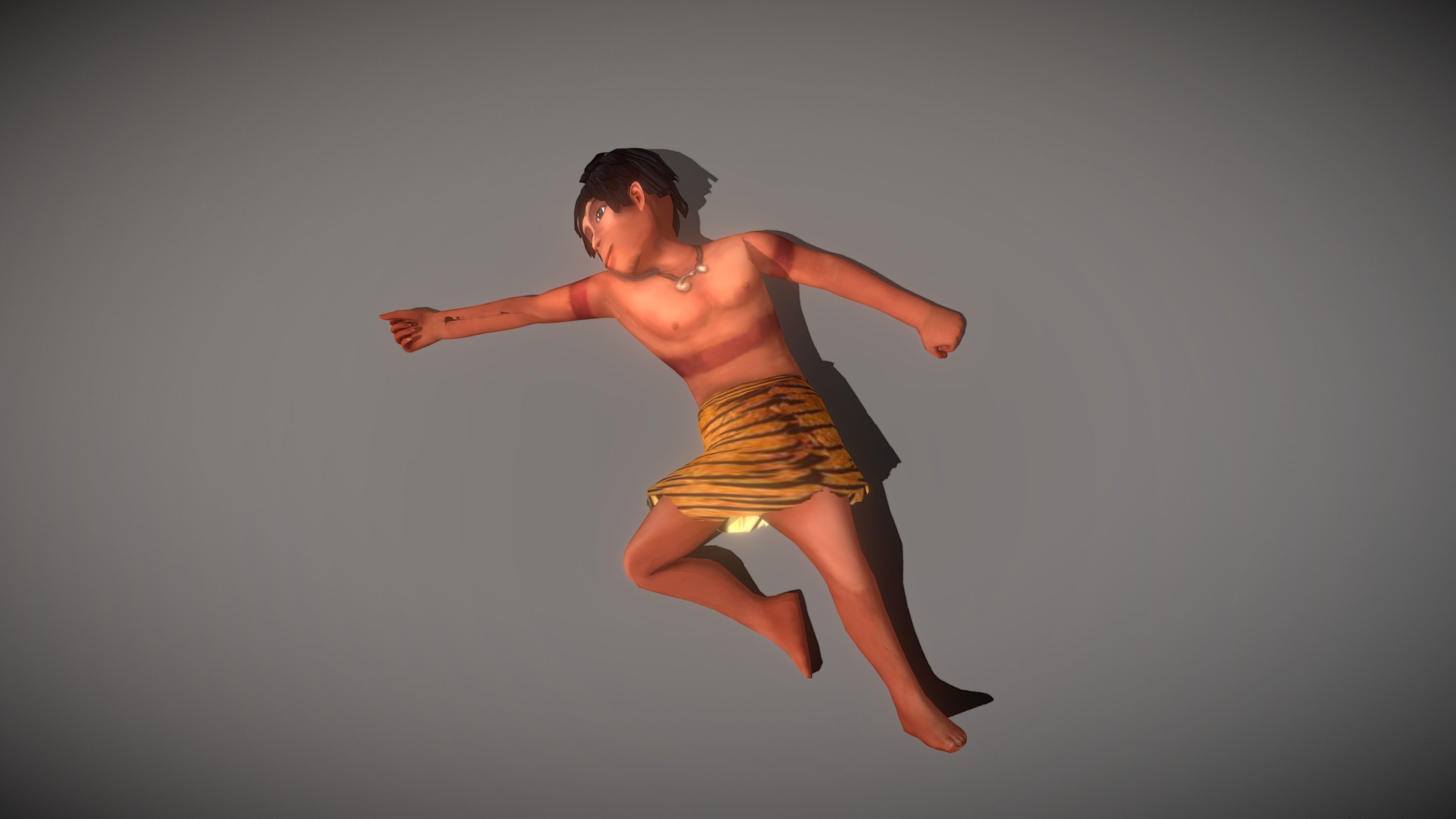 3D model Caveman Boy VR / AR / low-poly rigged animated | CGTrader