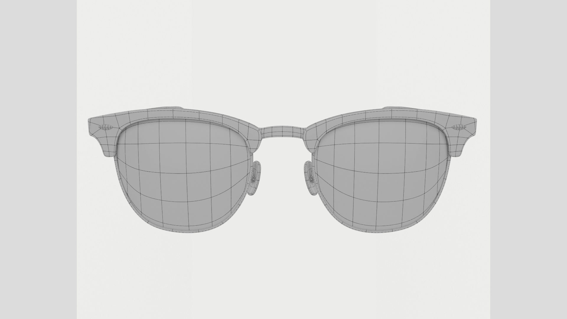 Combined Frames Clubmaster Glasses High Poly 3D model | CGTrader