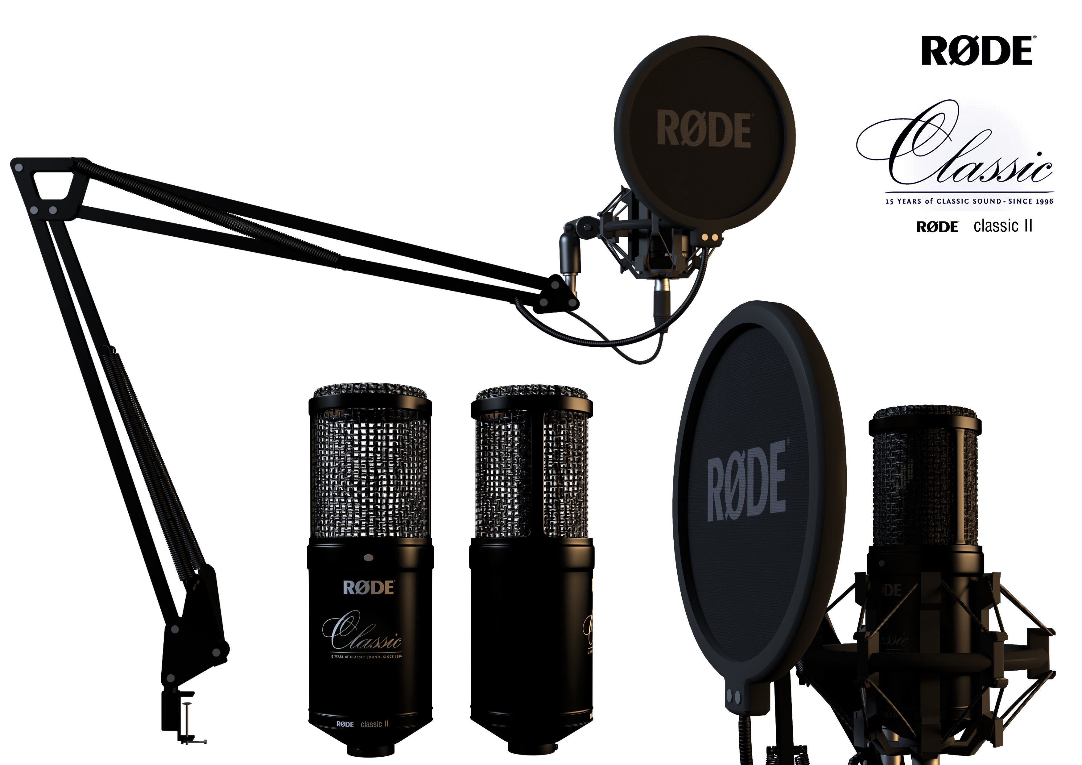 Rode Classic II Limited Edition microphone recording 3D model | CGTrader