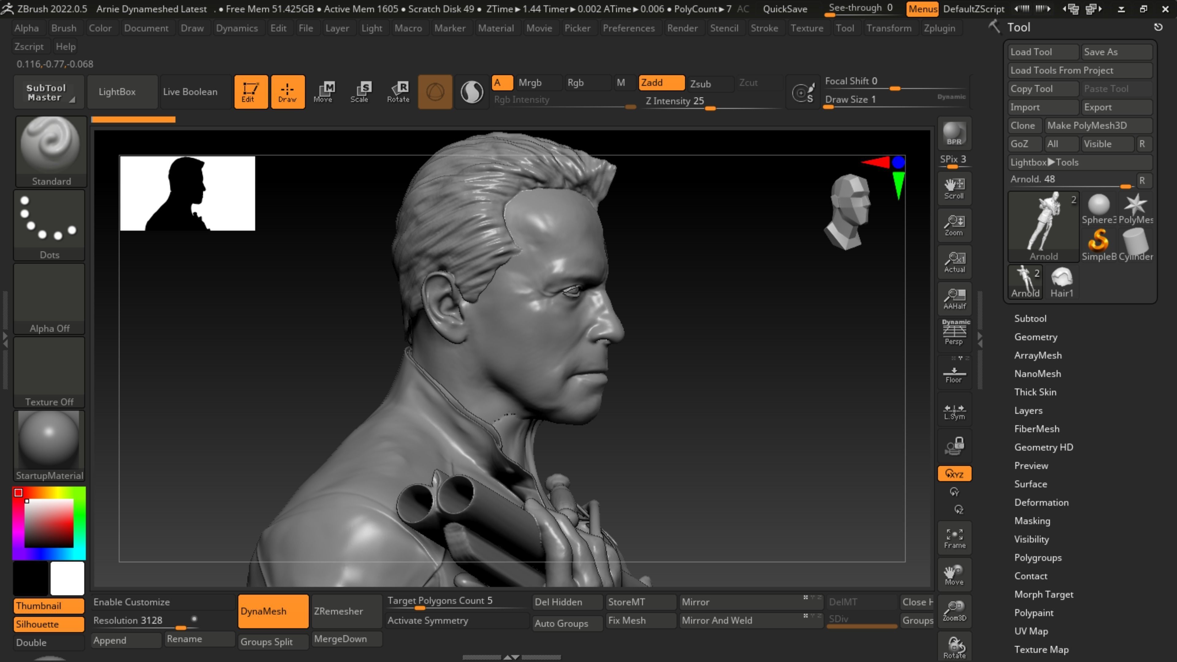 Terminator Arnold Schwarzenegger T800 Half Human Half Cyborg 3D 3D ...