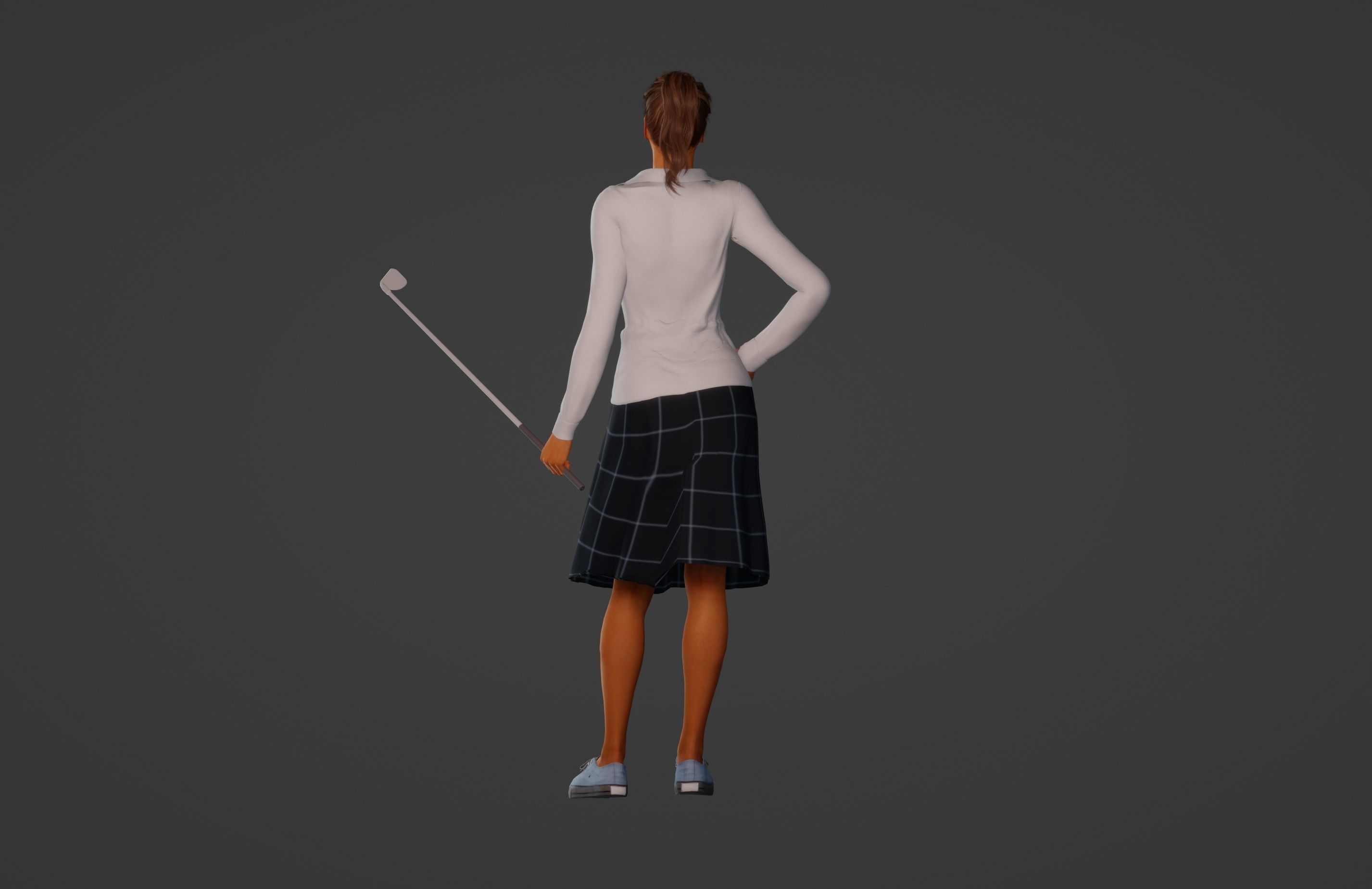 Girl with a golf club 3D model | CGTrader