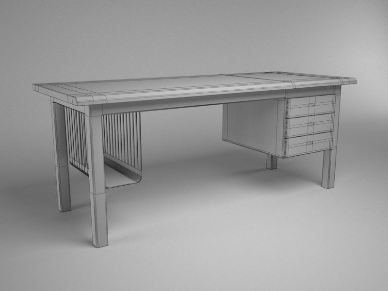 Minimal Office Table 3D model | CGTrader