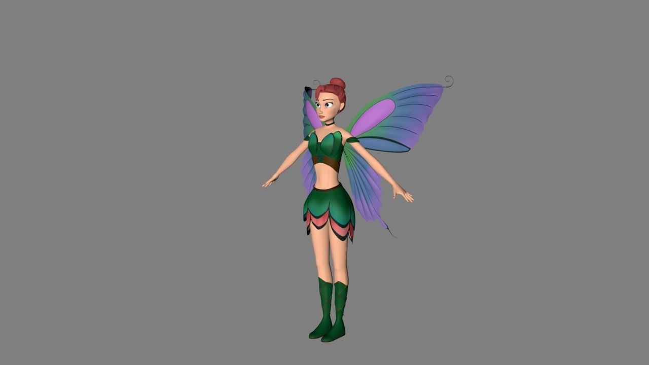 Fairy animated with wings 3D model | CGTrader