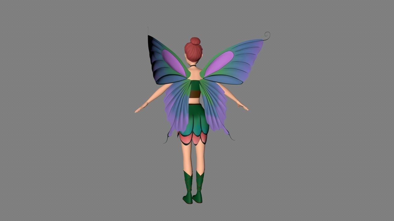 Fairy animated with wings 3D model | CGTrader