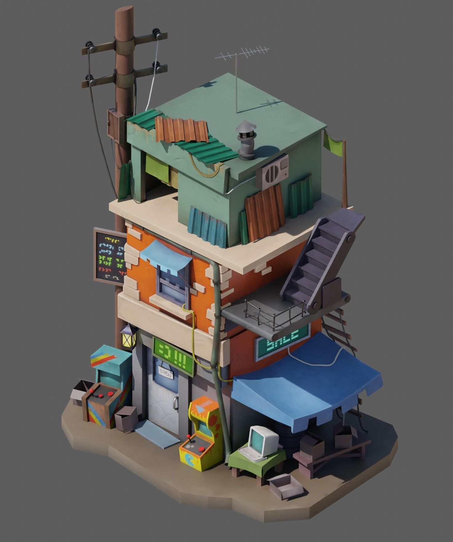 3D model Stylised hand painted Building VR / AR / low-poly | CGTrader
