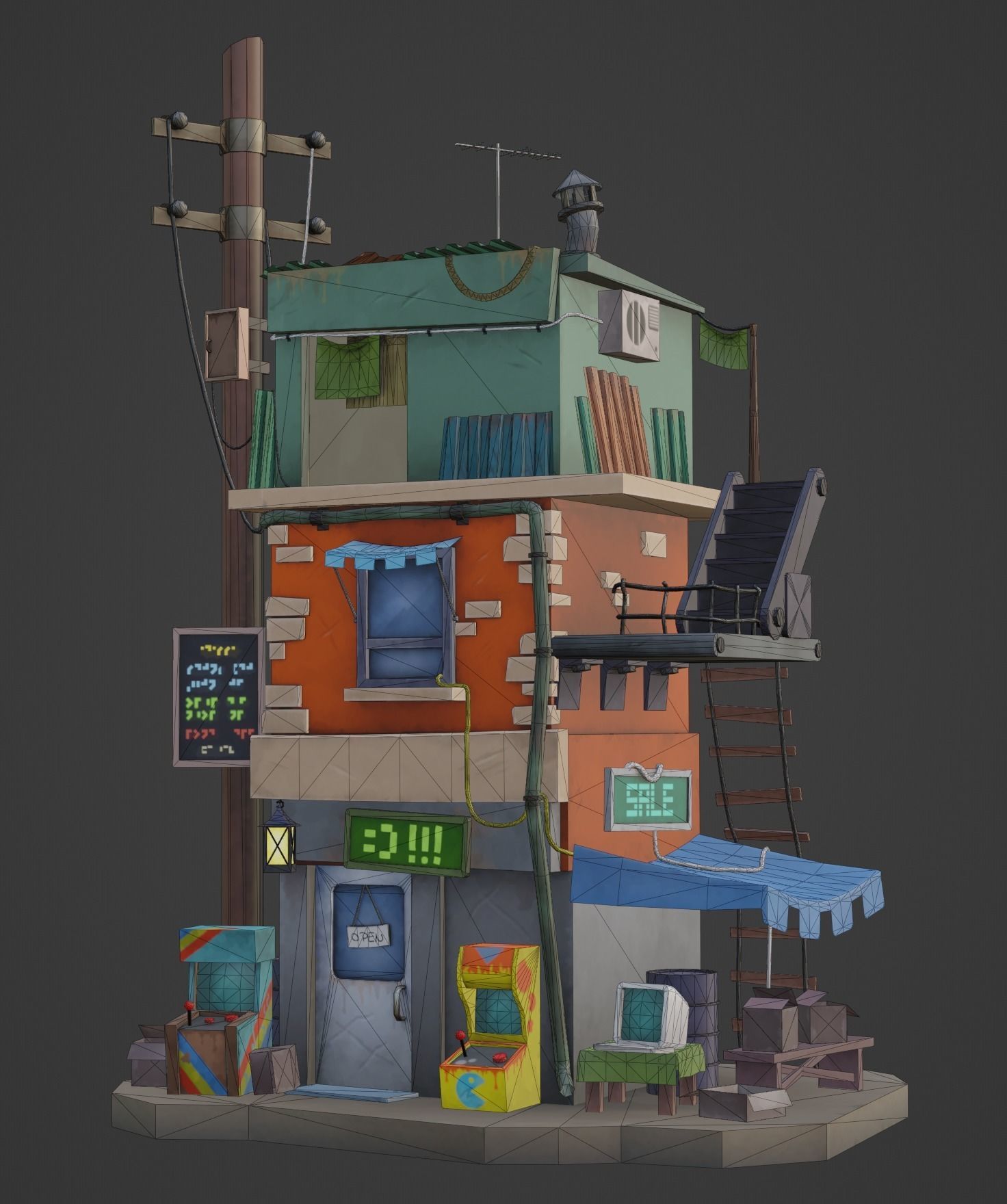 3D model Stylised hand painted Building VR / AR / low-poly | CGTrader