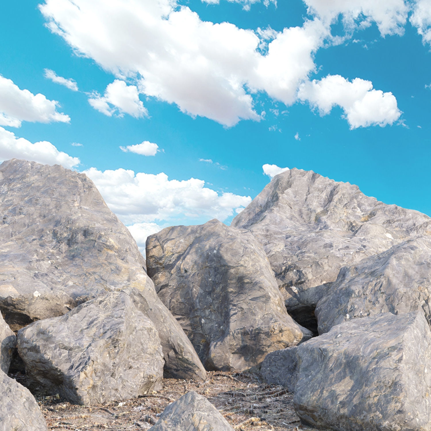 Mossy rocks 3D PBR Models Pack 3D model | CGTrader