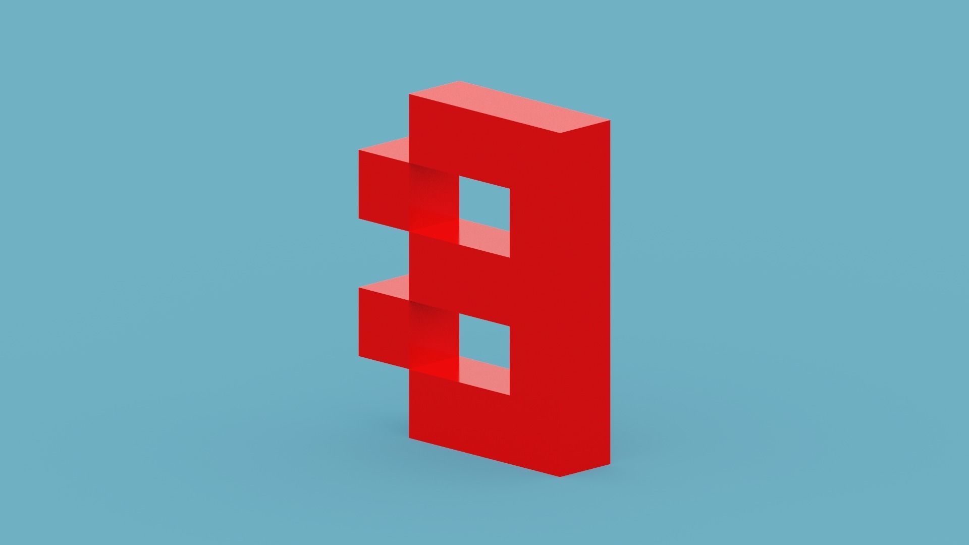 3D model Pixel Letter B VR / AR / low-poly | CGTrader
