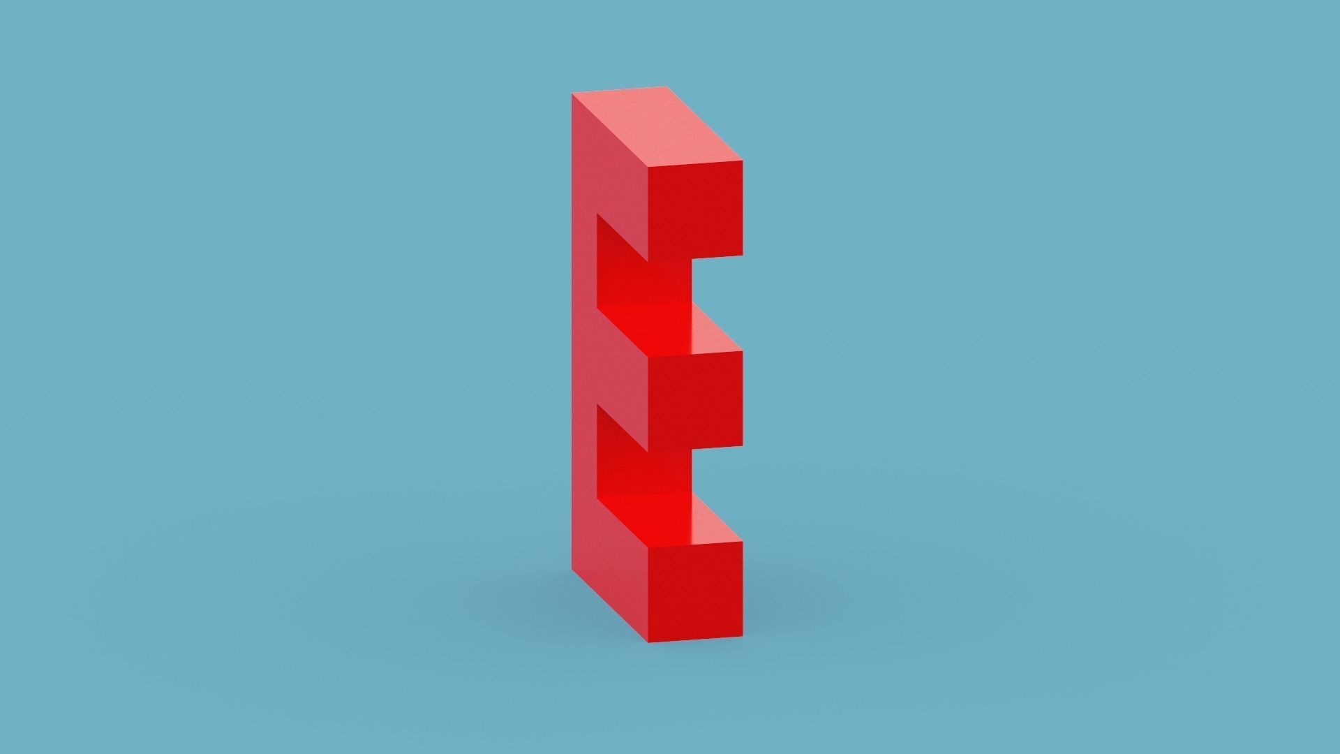 3D model Pixel Letter E VR / AR / low-poly | CGTrader