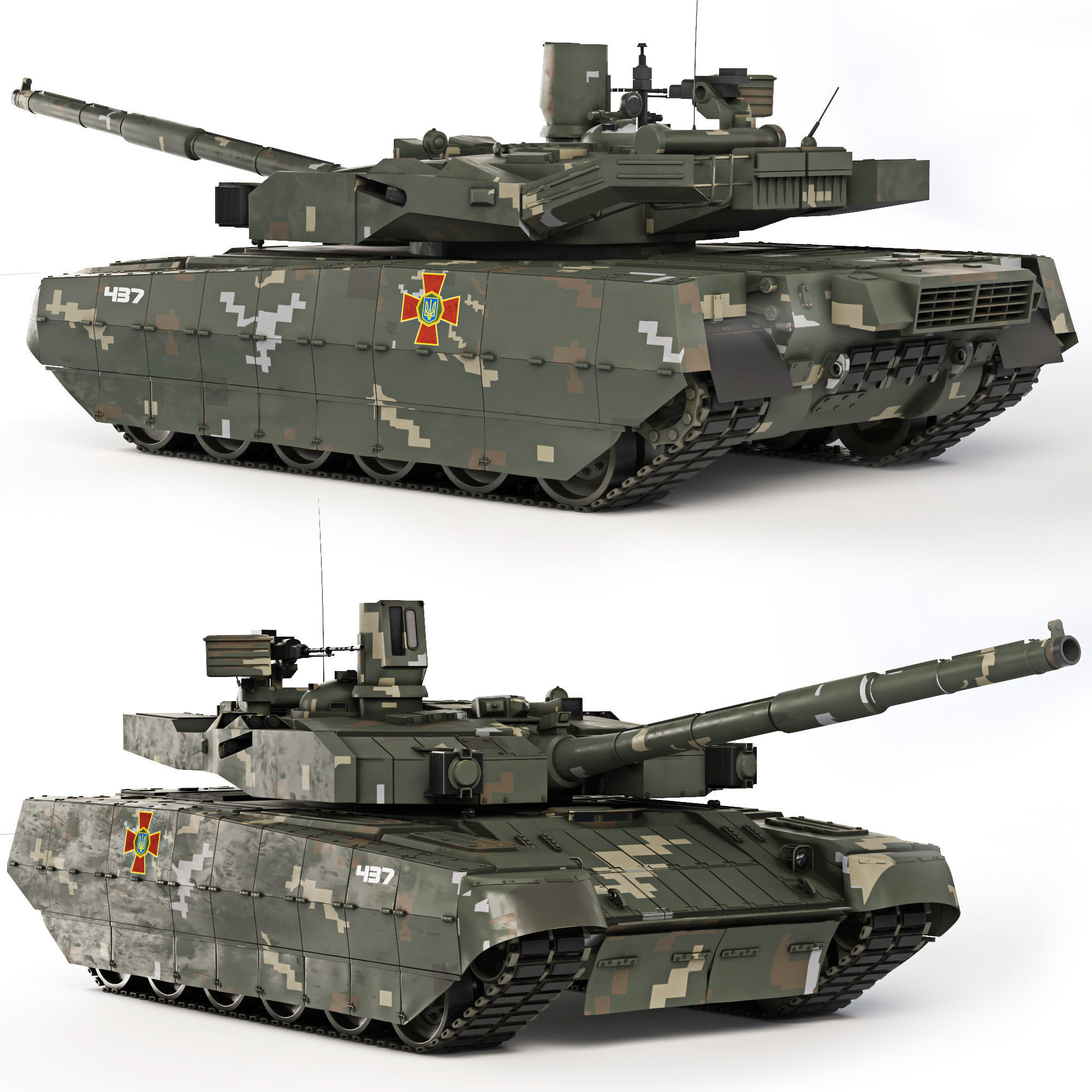 Tank T-84 Oplot-M 2010 3D model | CGTrader