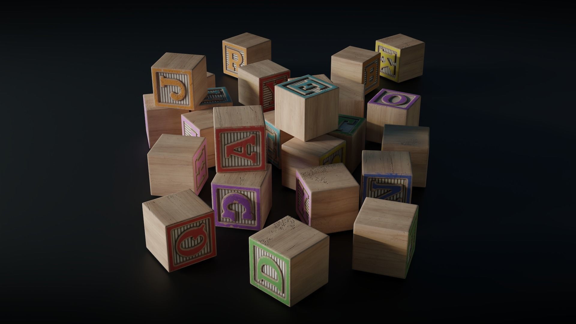 3D model ABC Alphabet Blocks VR / AR / low-poly | CGTrader