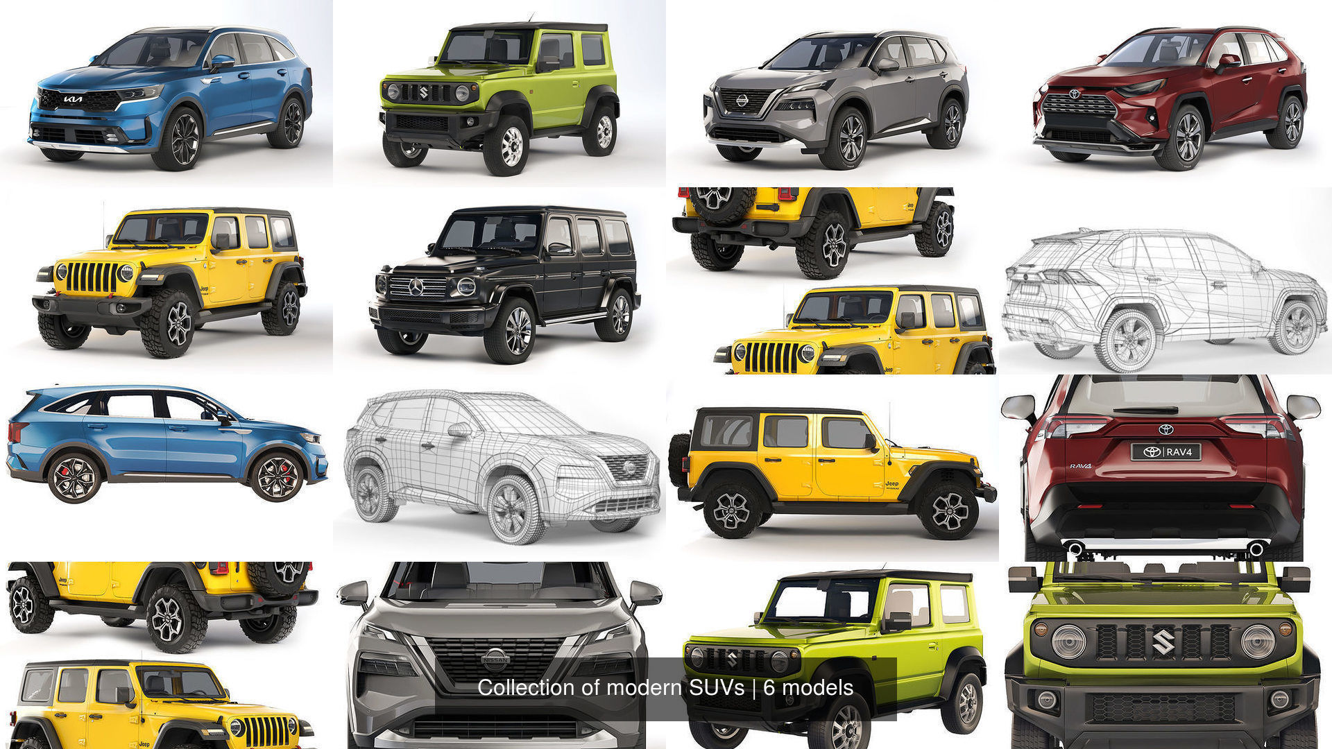 Collection of modern SUVs | CGTrader