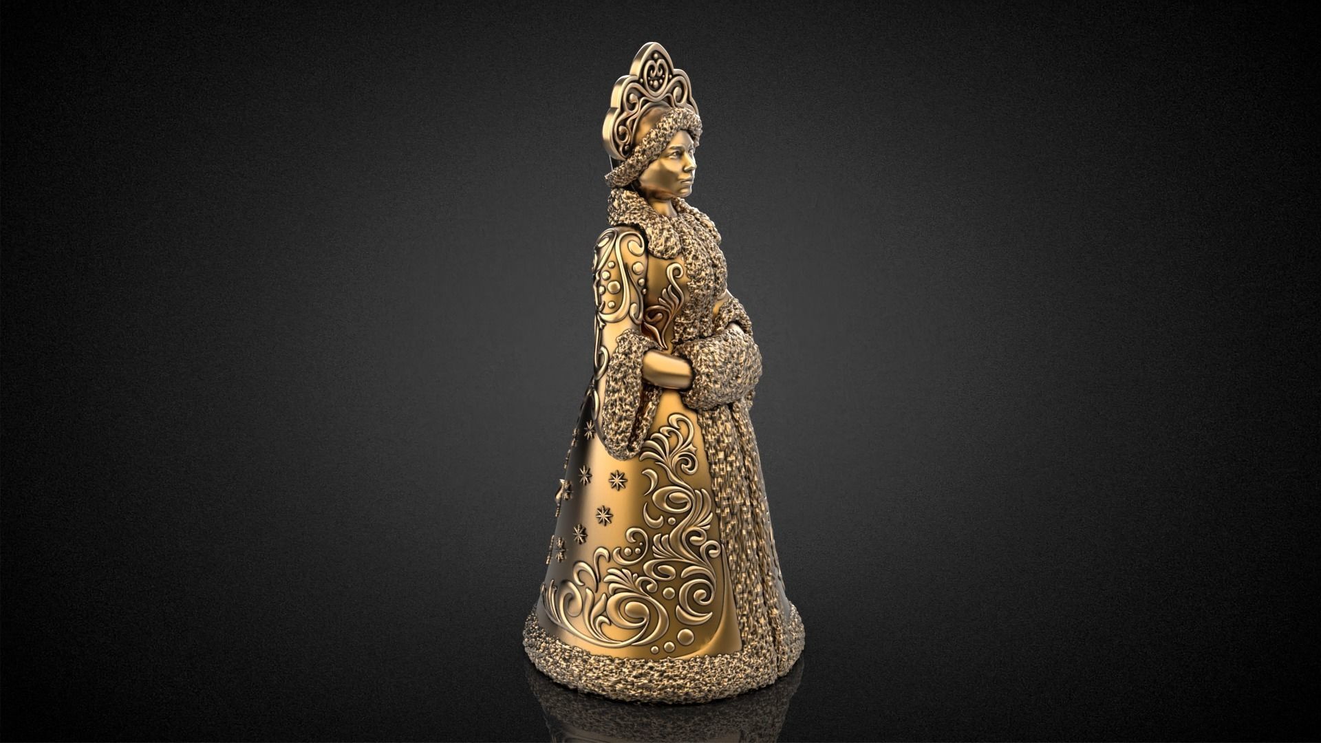 Snow Maiden Christmas Bell Figurine 3D model 3D printable | CGTrader