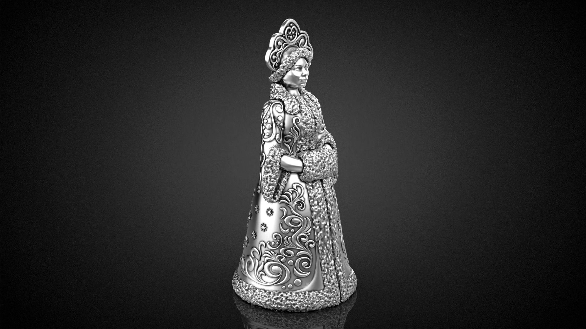 Snow Maiden Christmas Bell Figurine 3D model 3D printable | CGTrader