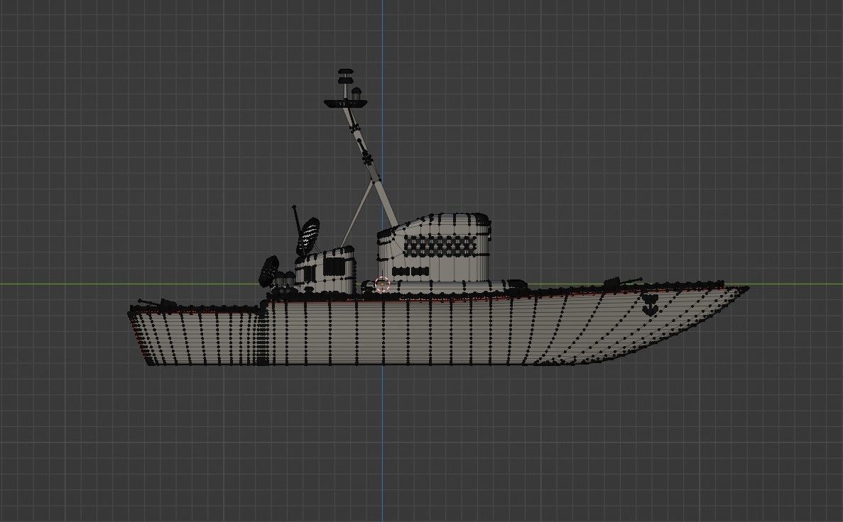 Destroyer ship Low-poly 3D model free VR / AR / low-poly 3D model ...