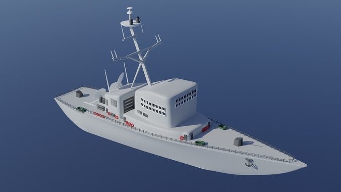 Destroyer ship Low-poly 3D model free VR / AR / low-poly 3D model ...