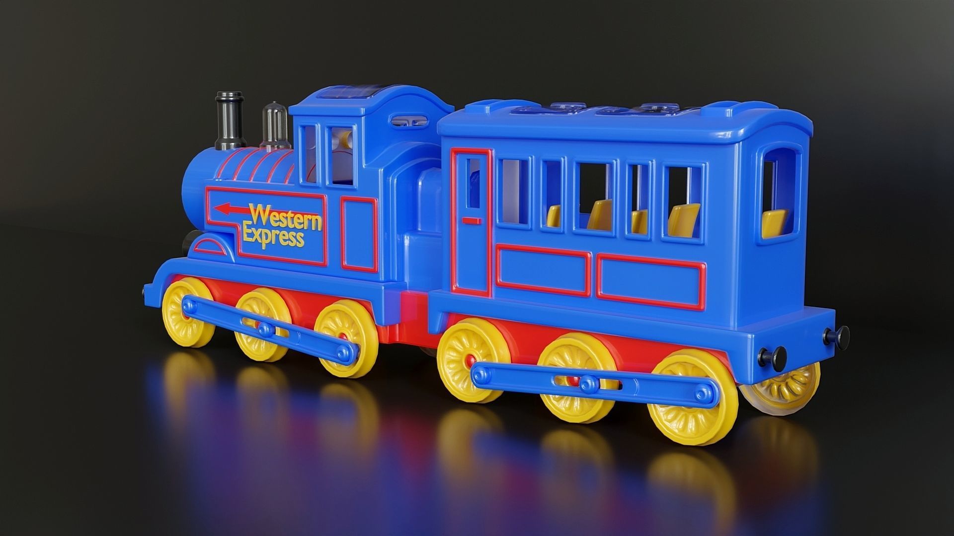 Childrens plastic toy train 3D model | CGTrader