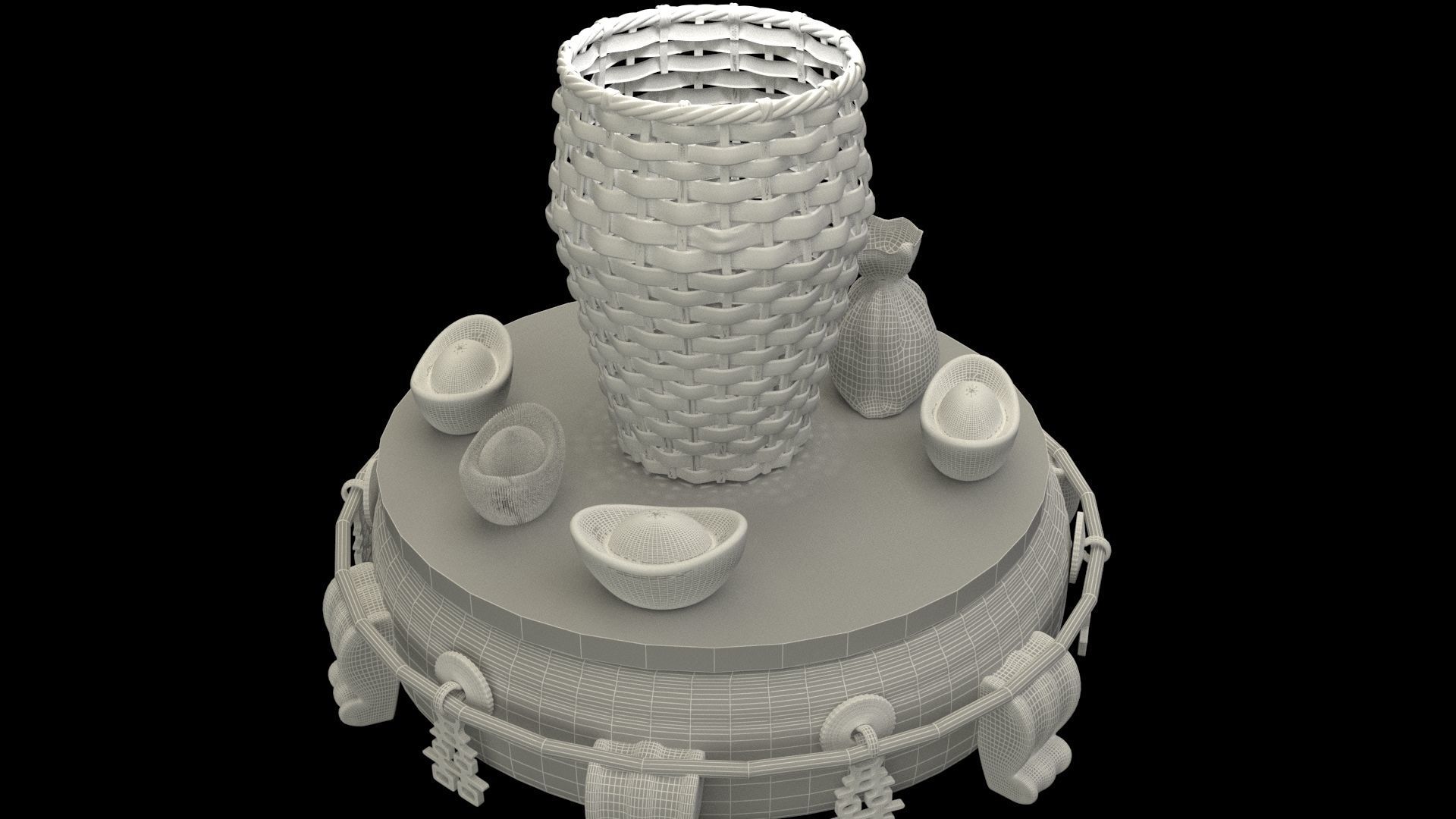 Chinese weaver basket 3D model | CGTrader